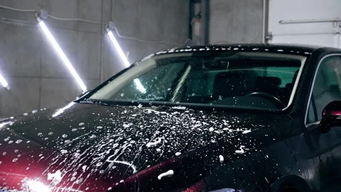 at a service station in a car wash booth... | Stock Video | Pond5