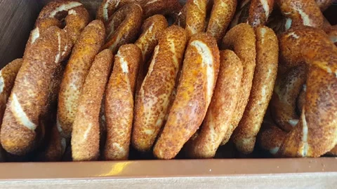 sesame bagel traditional turkish cuisine... | Stock Video | Pond5