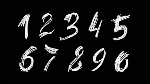 Set of 2D animation of white numbers on... | Stock Video | Pond5