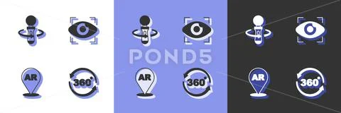Set 360 degree view, VR controller game, Augmented reality AR and Big brother: Graphic #163079689