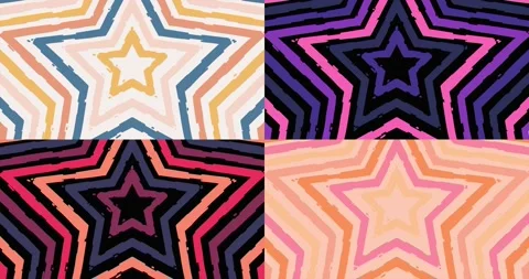 Set of 70s style animated hand drawn ret... | Stock Video | Pond5