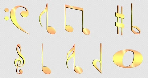 Set of all Music Symbols - 4K - Alpha | Stock Video | Pond5