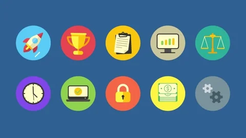 Set Animated Business Icons ~ After Effects #262316969