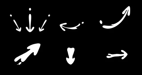 Set of Animated Hand Drawn Arrows isolat... | Stock Video | Pond5