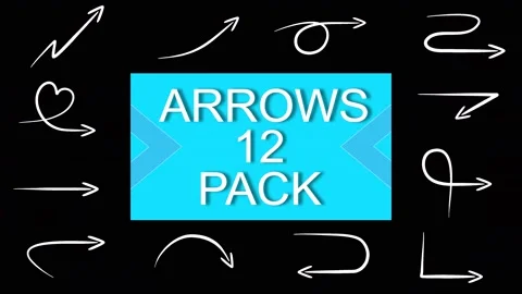 Set of animated hand drawn arrows. Trans... | Stock Video | Pond5