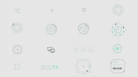 Set of animated small infographic HUD el... | Stock Video | Pond5