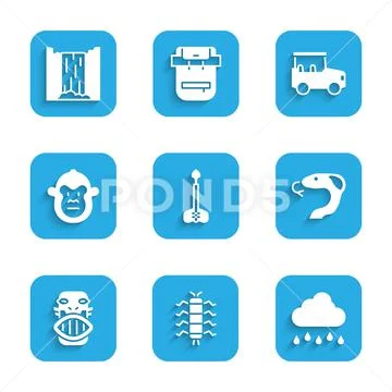 Set Arrow, Centipede insect, Cloud with rain, Snake, Mexican mayan or ...