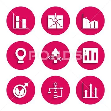 Set Arrow, Hierarchy organogram chart, Pie infographic, Financial growth: Graphic #162801645