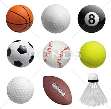 Set of balls isolated on white background Stock Photo #59735425