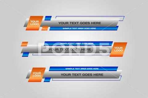 Set banners and lower thirds for news channel design template ...