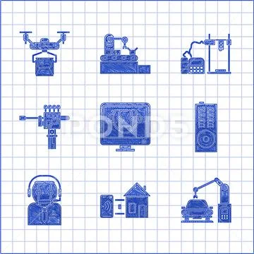 Set Bot, Smart home, Industrial machine robotic robot arm hand, Remote control: Graphic #158853881