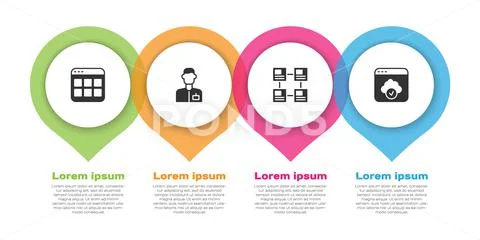 Set Browser files, Analyst engineer, Hierarchy organogram chart and Cloud: Graphic #163425269
