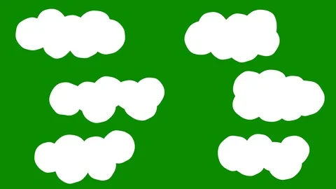 A Set of Cartoon Clouds Animation on a G... | Stock Video | Pond5