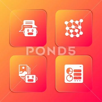 Set Chat bot, Neural network, Artificial intelligence robot and Computer api: Graphic #218534625