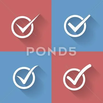 Set of check mark, check box icons: Graphic #60654581
