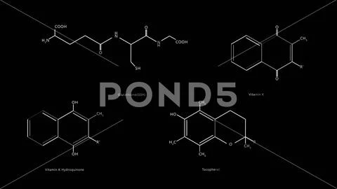 A set of chemical structures on a black background Stock Image #265879261
