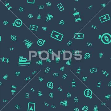 Set City map navigation, Push pin, Ship line path and Compass on ...