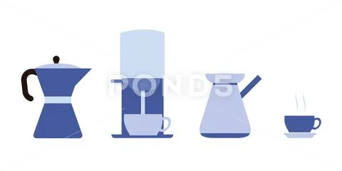 Set for coffee lovers. Isolated coffee elements. Illustration #247814424