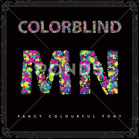 Set of Colorblind Style Font in Vector. Fresh trendy colors ...