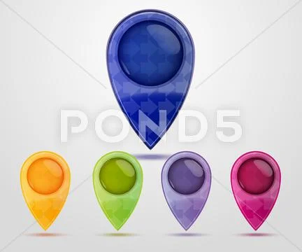 Set of colorful map markers: Royalty Free #39725110