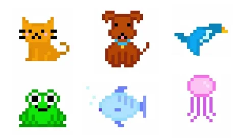 Pixel Animal Stock Video Footage | Royalty Free Pixel Animal Videos | Pond5