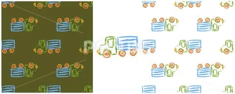 Set drawings with wax crayons. Print for cloth design, textile, fabric ...