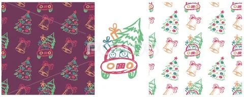 Set drawings with wax crayons. Print for cloth design, textile, fabric ...