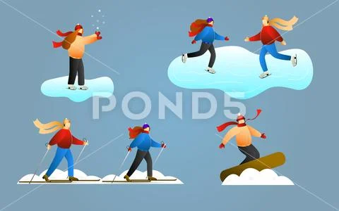 Set of elements of people poses for use in layouts, presentations and ...