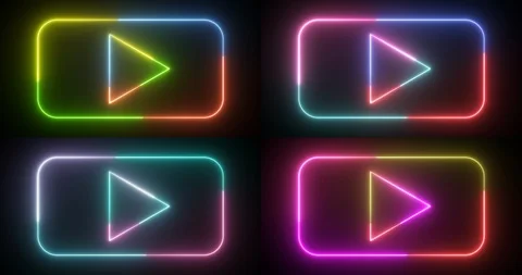 Set of four backgrounds with play button... | Stock Video | Pond5