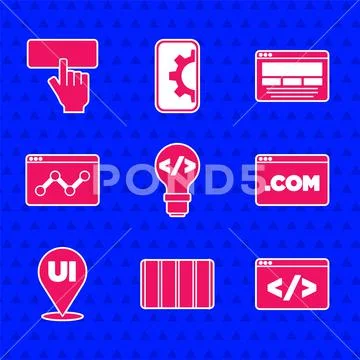 Set Front end development, Color palette guide, UI UX design, Website statistic ~ Clip Art ...