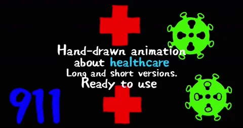 Set of hand drawn animated health icons | Stock Video | Pond5
