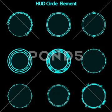 Set of hud circle elements,Futuristic Sci Fi Modern User Interface Set ...