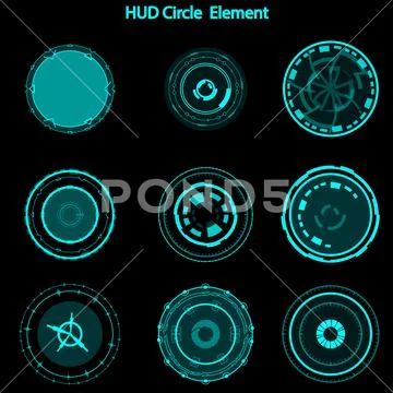 Set of hud circle elements,Futuristic Sci Fi Modern User Interface Set ...