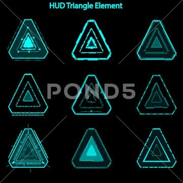 Set of hud triangle elements,Futuristic Sci Fi Modern User Interface ...