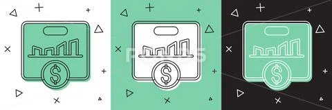 Set KPI - Key performance indicator icon isolated on white and green ...