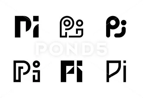 Set of letter PI logos: Graphic #295103401