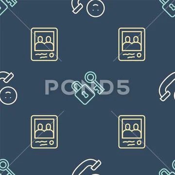 Set line Incoming call on mobile, Family photo and Lock with key on ...