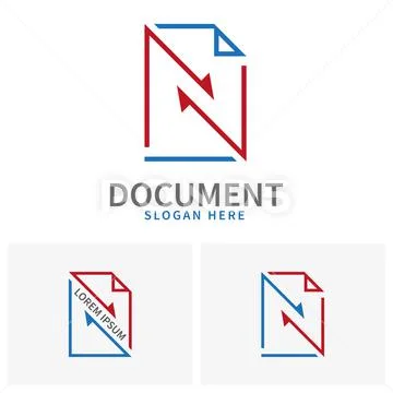 Set Logo document. Sheets of paper with arrows depicts the exchange of ...
