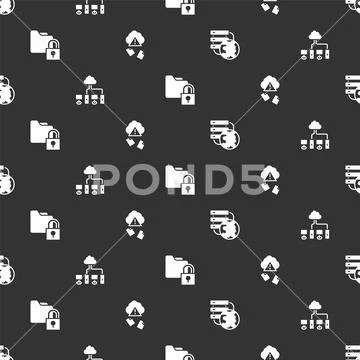 Set Network cloud connection, Computer network, Folder and lock and ...