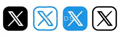Set of new logo brand Twitter with X-shaped graphics in different ...