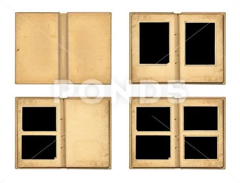Set the open old photo albums isolated on white background ~ Premium ...