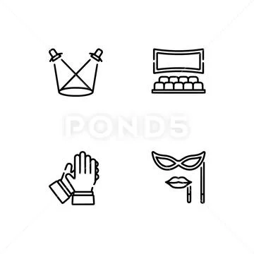 Set outline icon EPS 10 vector format. Transparent background. Scenic ...