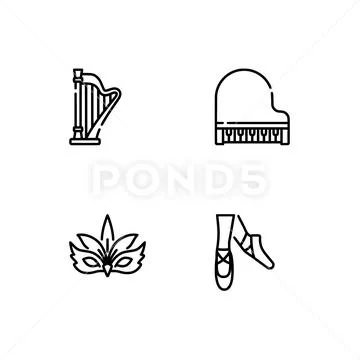 Set outline icon EPS 10 vector format. Transparent background. Scenic ...