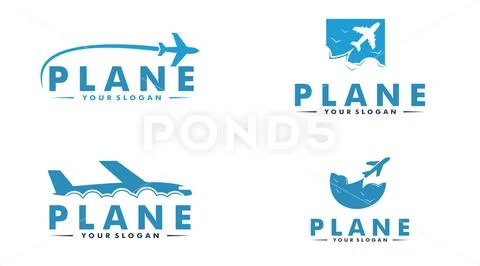 Set of Plane logo vector, Creative travel location logo design: Graphic ...