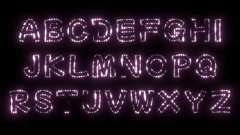 Set of Purple Neon Alphabet with Flashin... | Stock Video | Pond5