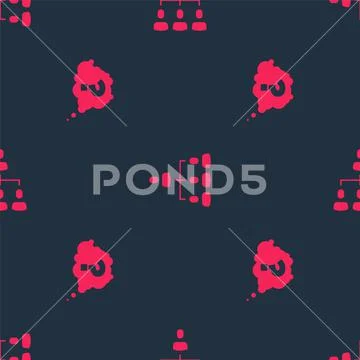 Set Question mark and Hierarchy organogram chart on seamless pattern ...