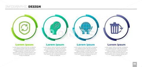 Set Recycle symbol inside shield, Human head with leaf inside, Hands holding: Royalty Free ...