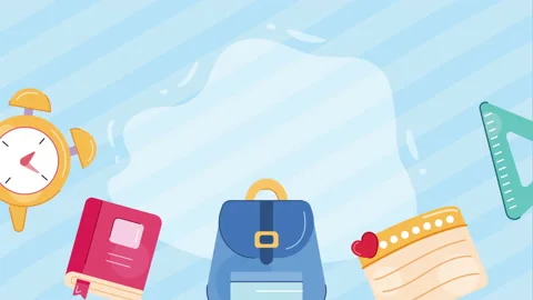 set of school supplies animation | Stock Video | Pond5
