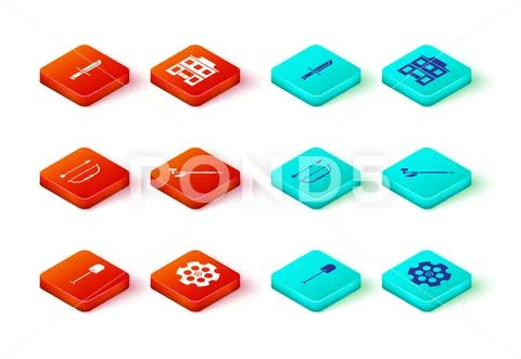 Set Shovel, Revolver cylinder, Bow and arrow quiver, Native American ...