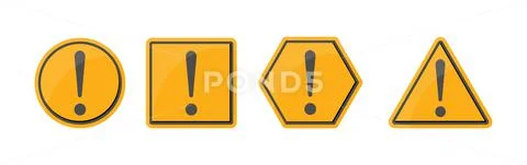 Set of signs with a warning about danger. A sign of attention ~ Clip ...